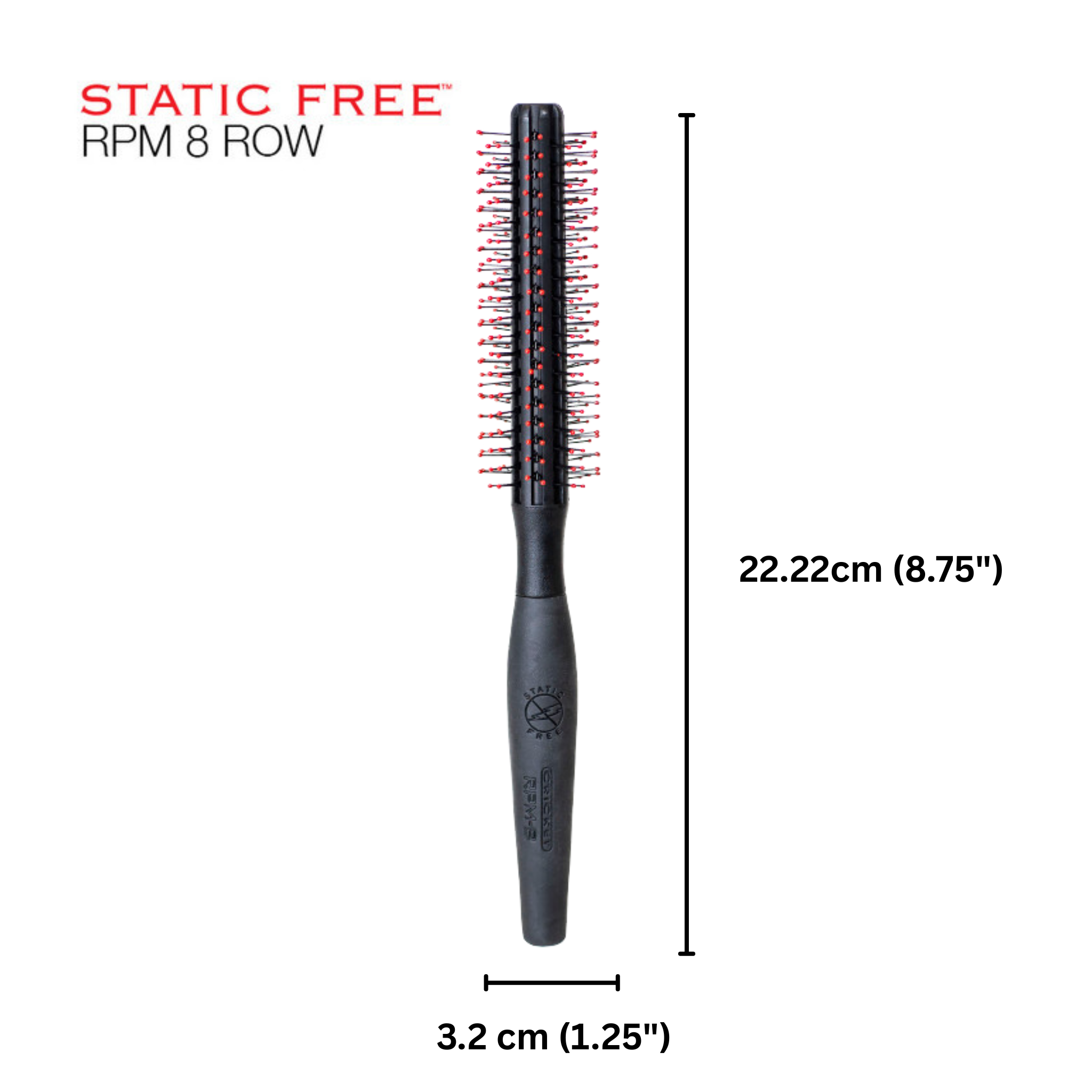 Cricket Static Free RPM 8 Row Brush – Anti-Static 1.25" Styling Tool ...